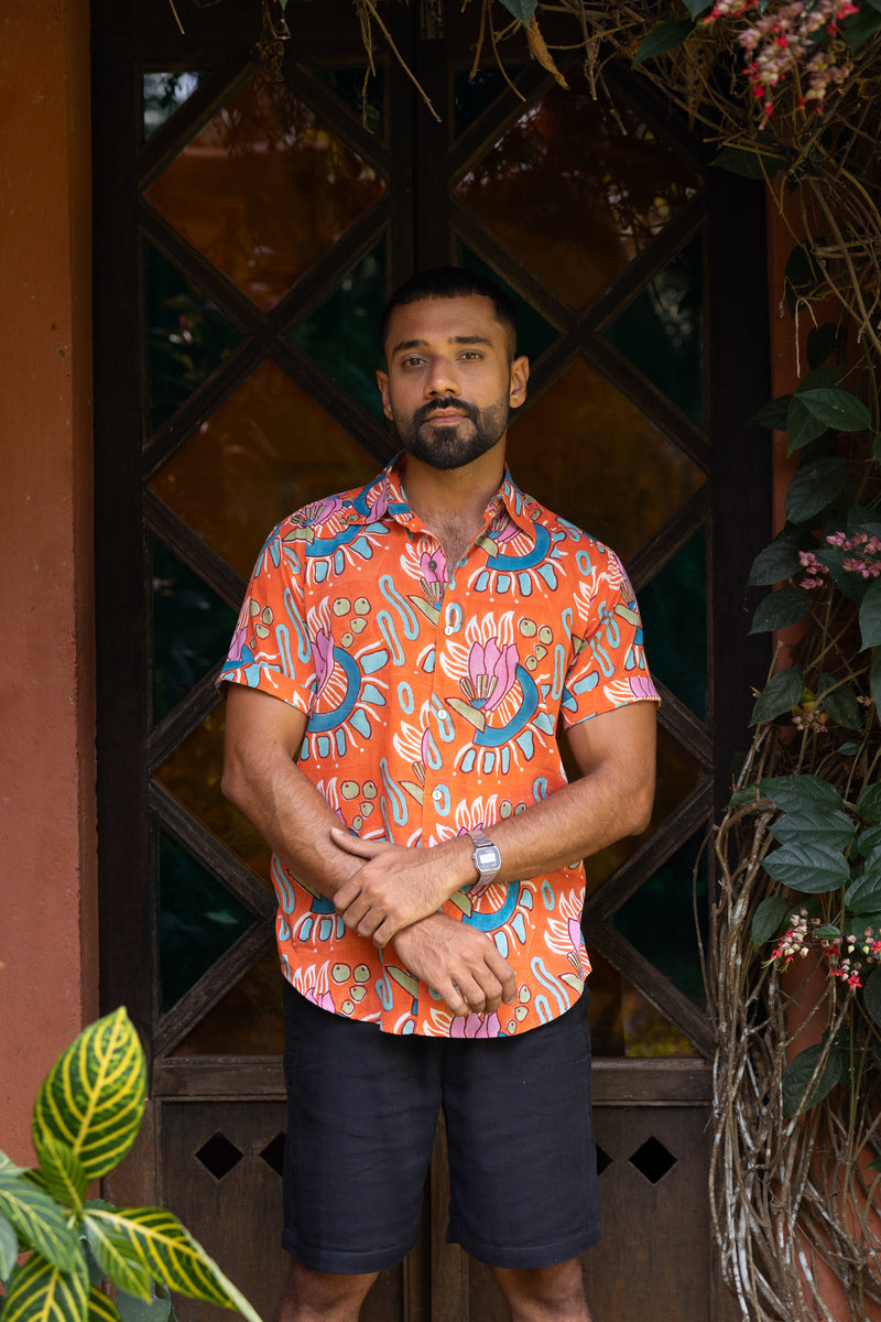 Picasso Orange Shirt - Short Sleeve – Rangeela Goa