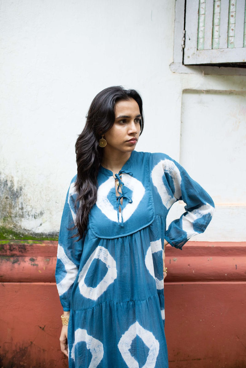 Malaga Dress Long - Blue – Rangeela Goa