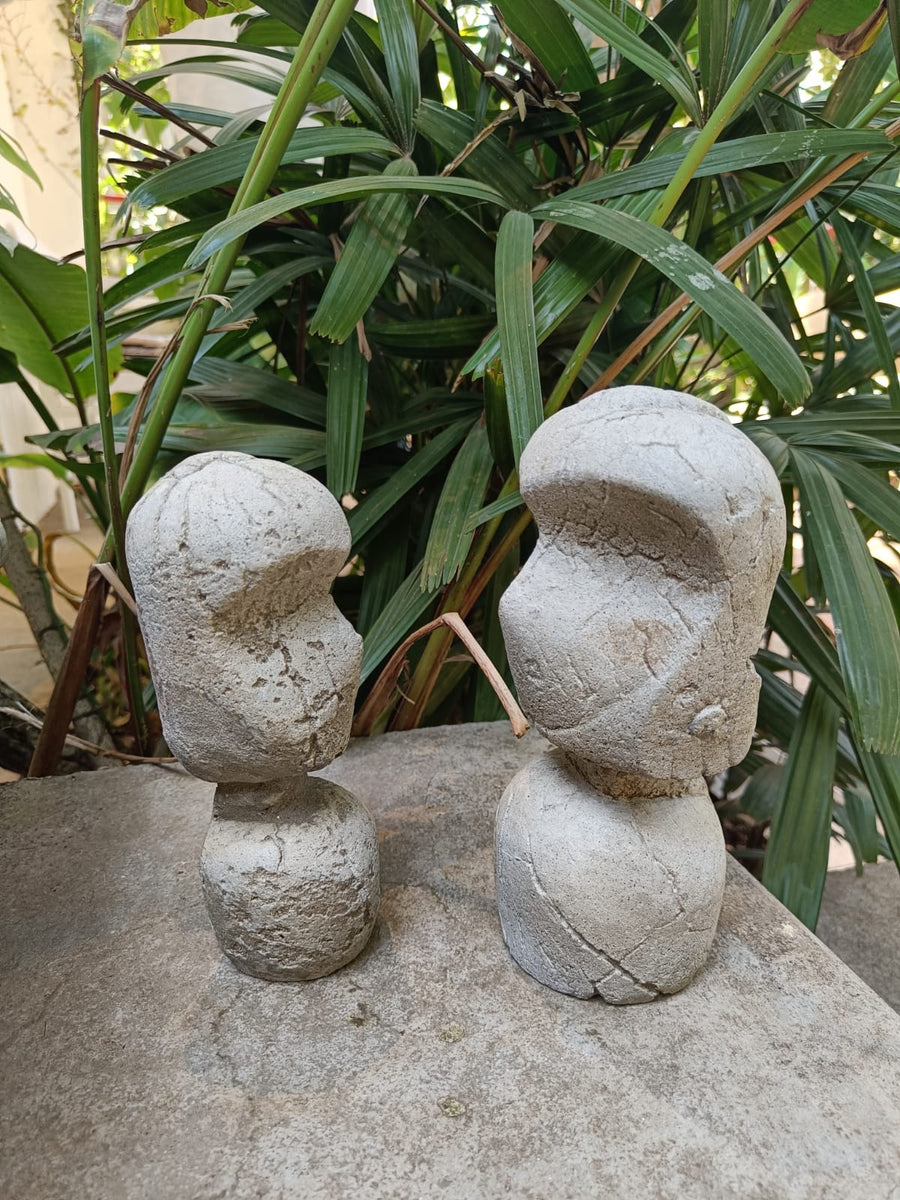 Moai Clay Doll - Set of 2 – Rangeela Goa
