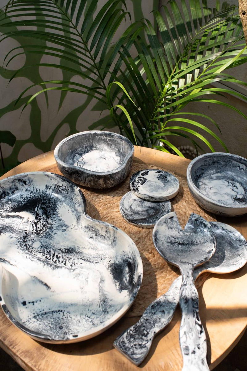 Tapas Salad Server - Black/White – Rangeela Goa