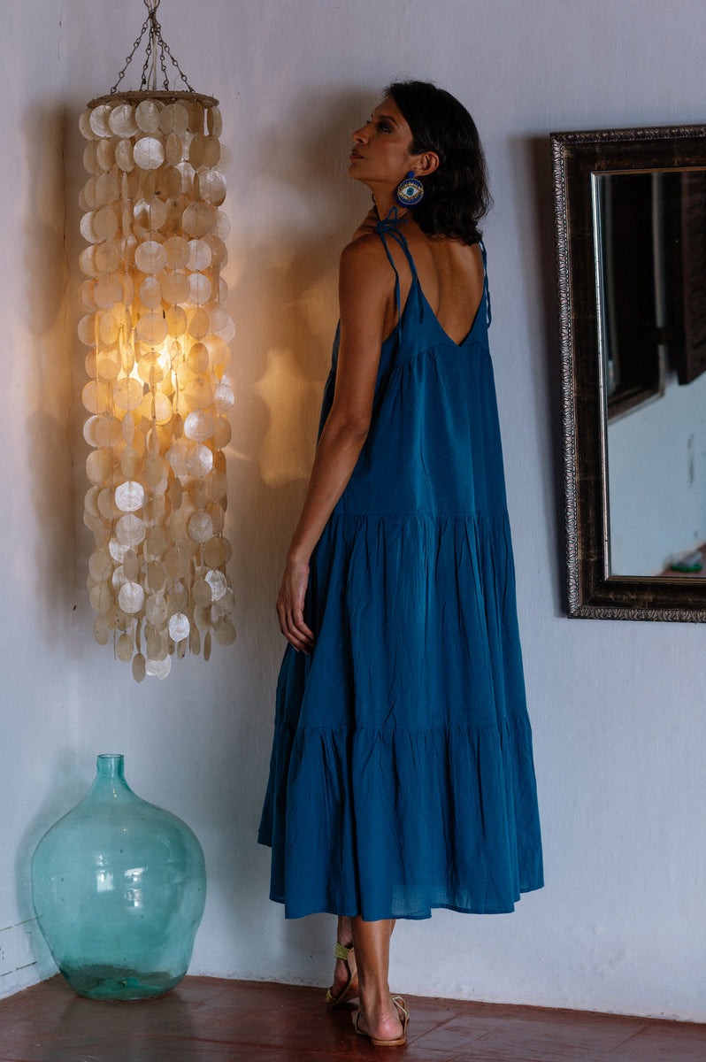 Macarena Dress - Blue – Rangeela Goa